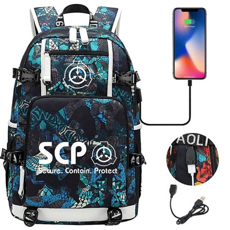 SCP Foundation Backpack SCP Foundation Babe Bag Travel Backpack USB Laptop Computer Bag Etsy