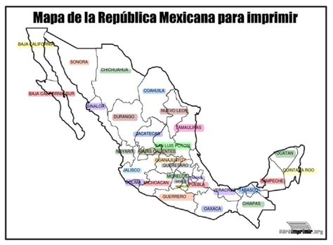 Mapa De La Republica Mexicana Sin Nombre Para Imprimir 1024x755 Pdf