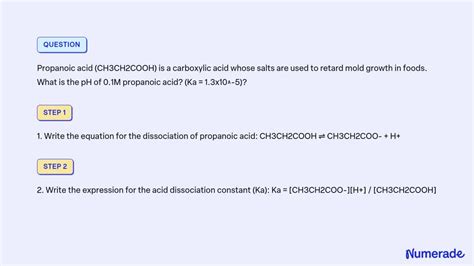 Solved Propanoic Acid Ch3ch2cooh Is A Carboxylic Acid Whose Salts