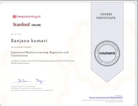 Ranjana Chauhan On Linkedin Coursera Deeplearning Supervisedlearning