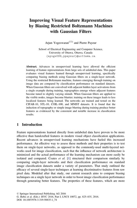 Pdf Improving Visual Feature Representations By Biasing Restricted