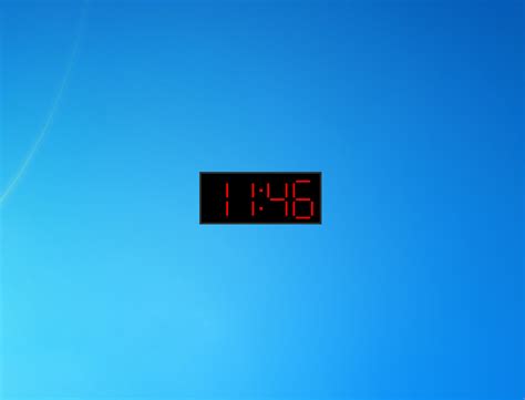 Red Digital Clock Windows Desktop Gadget