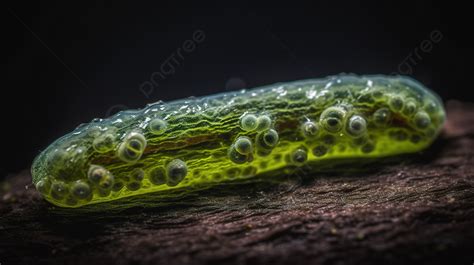 Green Worm On A Dark Background Protista Picture Background Image And Wallpaper For Free Download