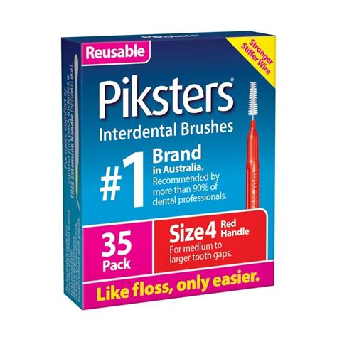 Piksters Interdental Brushes Red Size 4 35pk Big W