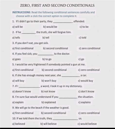 ZERO FIRST AND SECOND CONDITIONALS StudyX