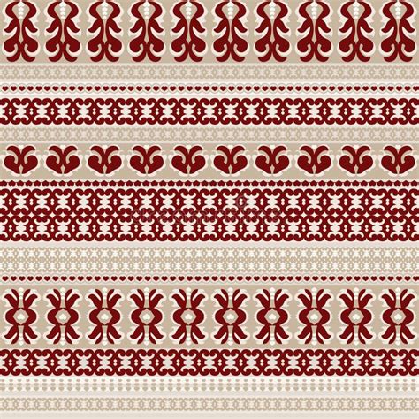 Seamless Background With Red Patterns And Small Hearts Stock Vector Illustration Of Seamless