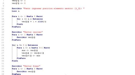 Arreglos PSeint Desplazamiento Espacio Neutro En Vector Tutorias Co