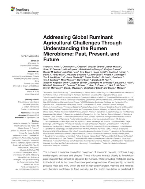 Pdf Addressing Global Ruminant Agricultural Challenges Through