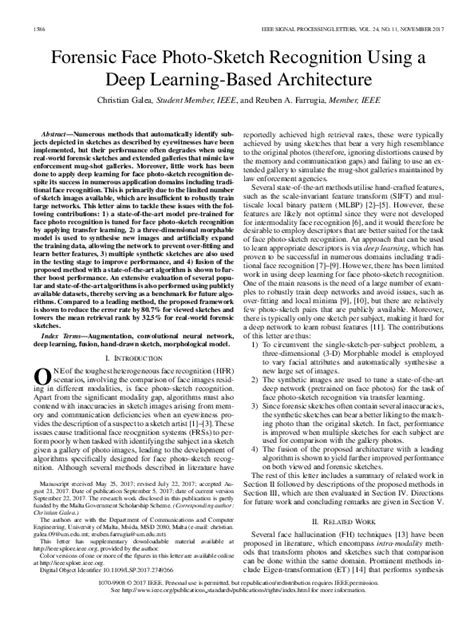 Pdf Forensic Face Photo Sketch Recognition Using A Deep Learning Based Architecture