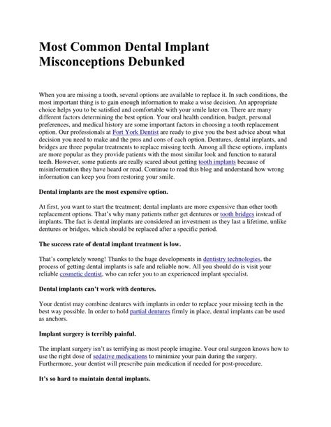 Ppt Most Common Dental Implant Misconceptions Debunked Powerpoint Presentation Id 12201839