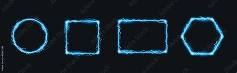 Thunder Frame Magic Lightning Border Electric Energy Square And Shock Power Thunderbolt Circle