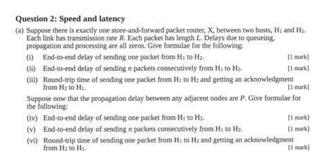 solved question 2 speed and latency a suppose there is