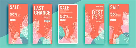 소셜 네트워크 스토리 벡터 일러스트레이션을 위한 트렌디한 편집 가능한 템플릿입니다 소셜 미디어를 위한 디자인 배경 Brand Name Online Messaging