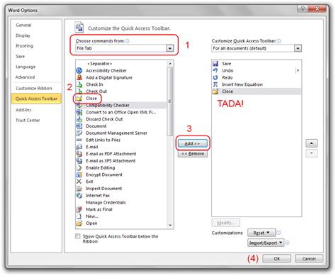 User Interface Closing Document Without Closing Application In Ms