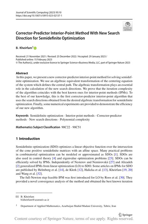 Corrector Predictor Interior Point Method With New Search Direction For