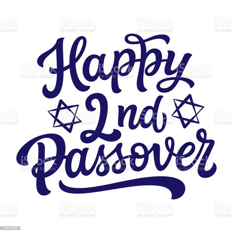 Happy Second Passover Hand Lettering Stock Illustration Download