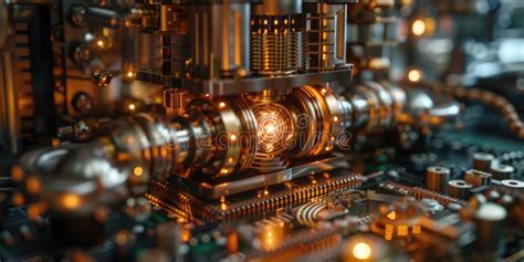 Quantum Computing Machine With Glowing Neon Lights Digital Artwork