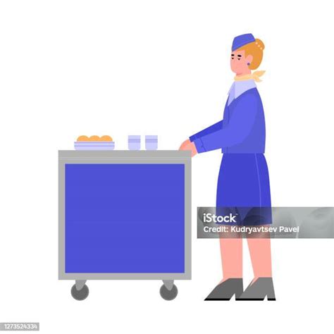 스튜어디스 또는 에어 호스네스 만화 벡터 일러스트레이션분리의 특성 공항에 대한 스톡 벡터 아트 및 기타 이미지 공항 날기 등장인물 Istock