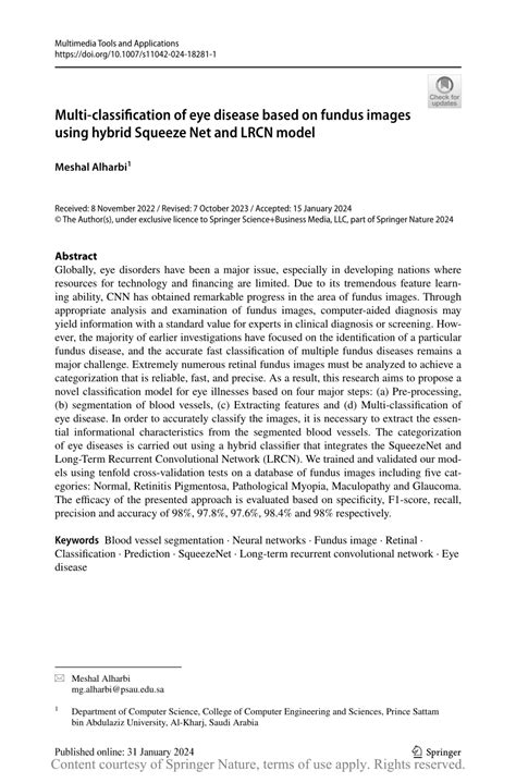 Multi Classification Of Eye Disease Based On Fundus Images Using Hybrid