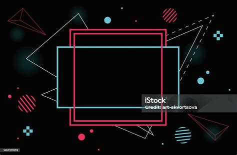 미래 지향적 인 파란색 빨간색 벡터 검은 배경 대비 색상 테두리 디지털 동적 우아한 기술 웹 포스터 카드 서식 파일입니다 틱톡