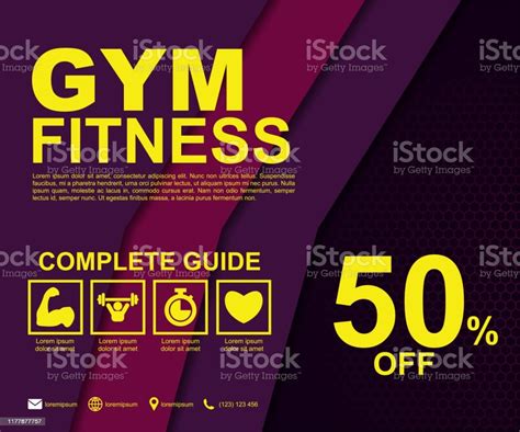 피트니스 전단지 템플릿 피트니스 센터를위한 포스터 템플릿입니다 현대적인 피트니스 및 체육관 브로셔 컬렉션 현대 어두운 추상 적 디자인 기하학적 배경입니다 개념에 대한 스톡