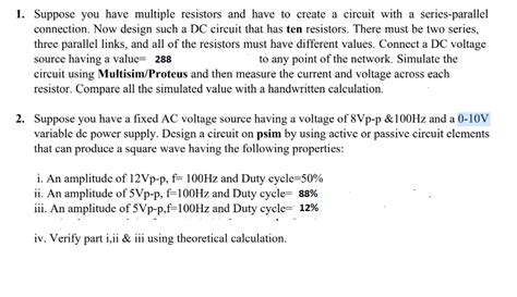Solved 1 Suppose You Have Multiple Resistors And Have To
