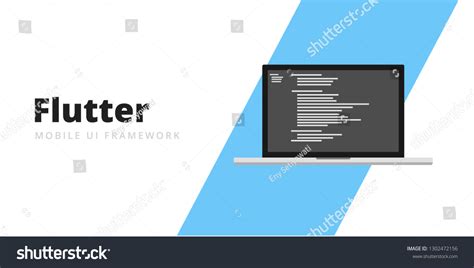 Learn Code Flutter Mobile Ui Framework Stock Vector Royalty Free
