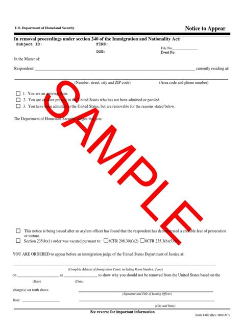 Notice To Appear Form Pdf Justice Crime And Violence