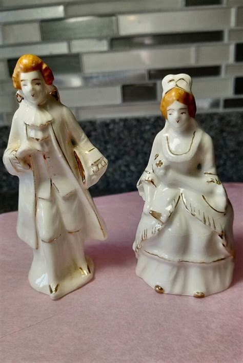 Colonial Couple Salt And Pepper Set Etsy