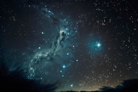 별과 은하의 패턴이 있는 맑은 밤하늘 프리미엄 사진