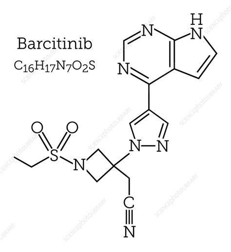 Molecular Structure Of Baricitinib Arthritis Drug Stock Image C040