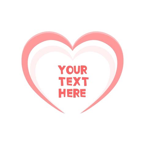 텍스트에 대 한 귀여운 하트 프레임 프리미엄 벡터