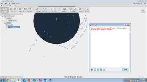 engraving not generating toolpath internal cam kernel error