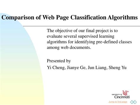 Ppt Comparison Of Web Page Classification Algorithms Powerpoint