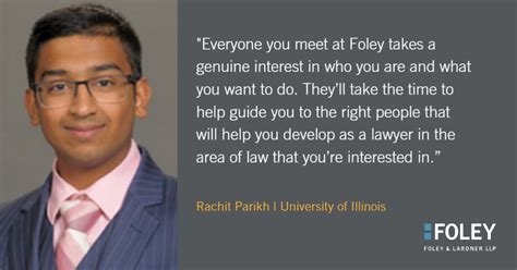 Rachit Parikh On Linkedin Working At Foley Was Such A Great Experience