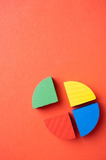 Premium Photo Colorful Wooden Pie Chart Pieces