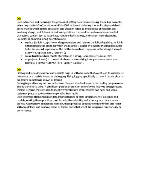 Data1002 Week 3 Coursework Q1 Data Extraction And Cleaning Is The Process Of Getting Data