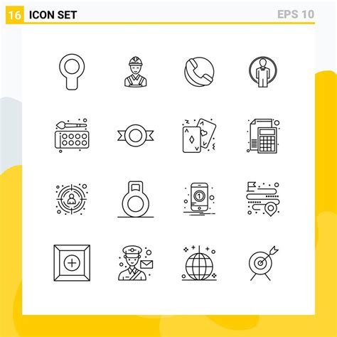 User Interface Pack Of 16 Basic Outlines Of Color Image Repair Login User Editable Vector Design