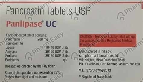 Panlipase Uc 200 Mg Tablet 10 Uses Side Effects Price And Dosage