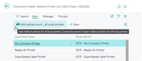 Redirect Printers Apportunix Document Creator