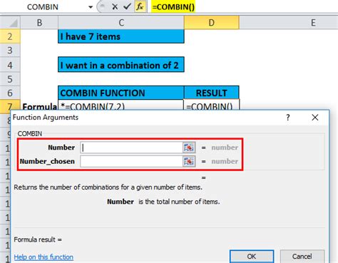 Combin In Excel Formula Examples How To Use Combin Function
