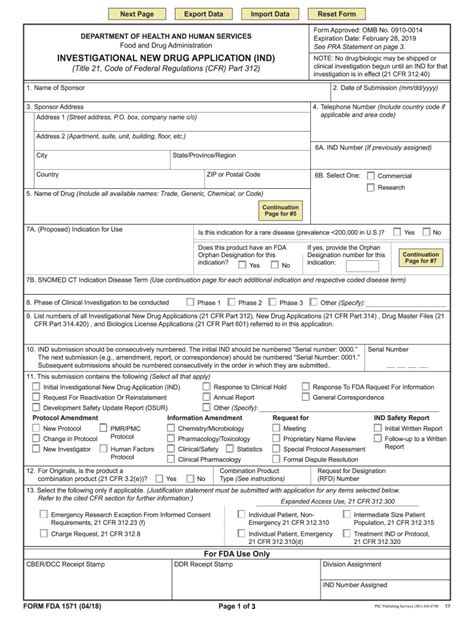 Fda 1571 2019 2025 Form Fill Out And Sign Printable Pdf Template