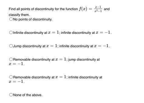 Solved Find All Points Of Discontinuity For The Function
