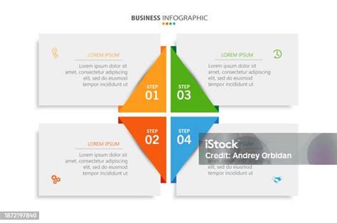 4가지 옵션 단계 또는 프로세스가 있는 비즈니스 인포그래픽 디자인 템플릿 개념에 대한 스톡 벡터 아트 및 기타 이미지 개념