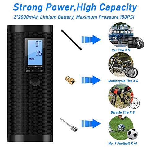 Veeape Air Compressor Portable Tire Inflator 150psi Electric Air Pump With Pressure Gauge Heat