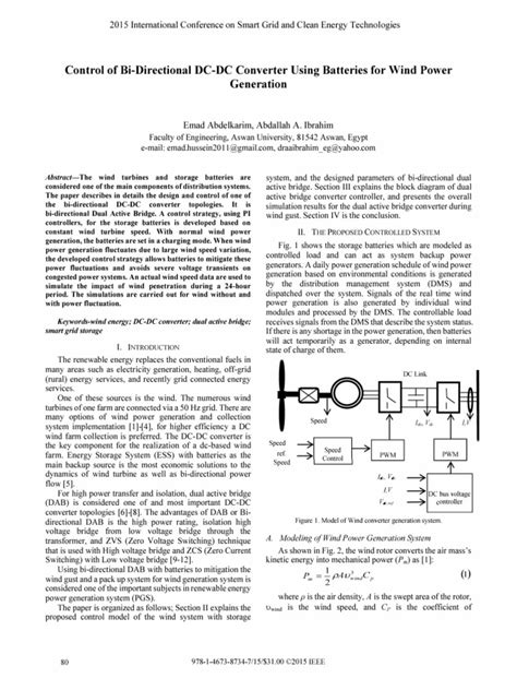Control Of Bi Directional Dc Dc Converter Using Batteries For Wind Power Generation Download