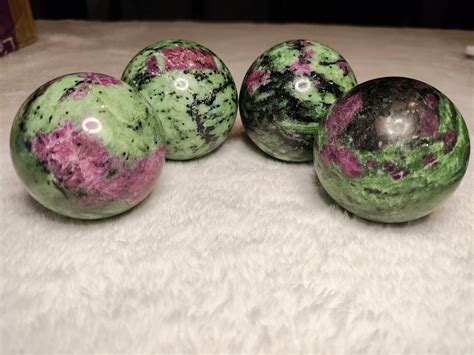 Ruby Zoisite Spheres UV Reactive Etsy