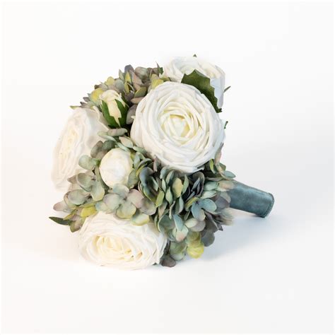 White Rose And Hydrangea Mist Bouquet Mills Floral Company