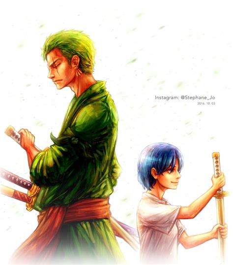Roronoa Zoro And Shimotsuki Kuina One Piece Drawn By Starpiece Danbooru