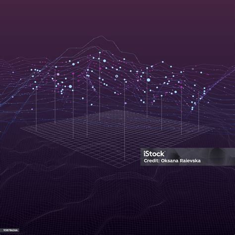 큰 데이터 스트림 미래 Infographic 디지털 사이버 표면에 양자 컴퓨팅 암호화 최신 유행 기술 Infographic입니다 3d Bigdata 시각화입니다 추상 시각적